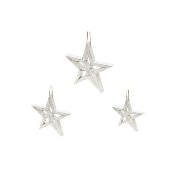 iH casadécor White Star Ornament Set - 3-Pack SET-X1020PP | RONA