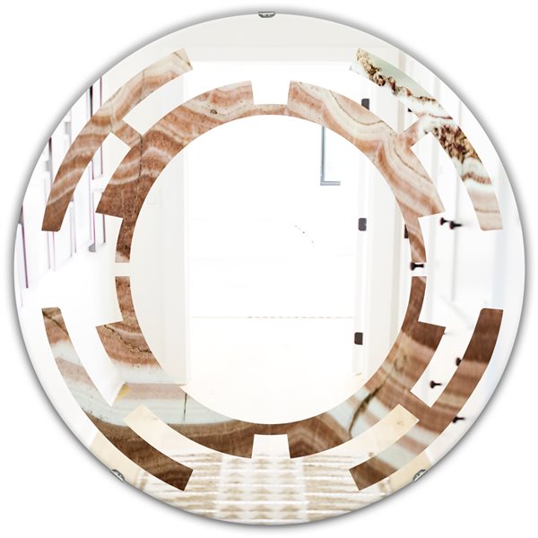 Designart 24-in x 24-in Crystals Minerals and Stones Round Polished ...