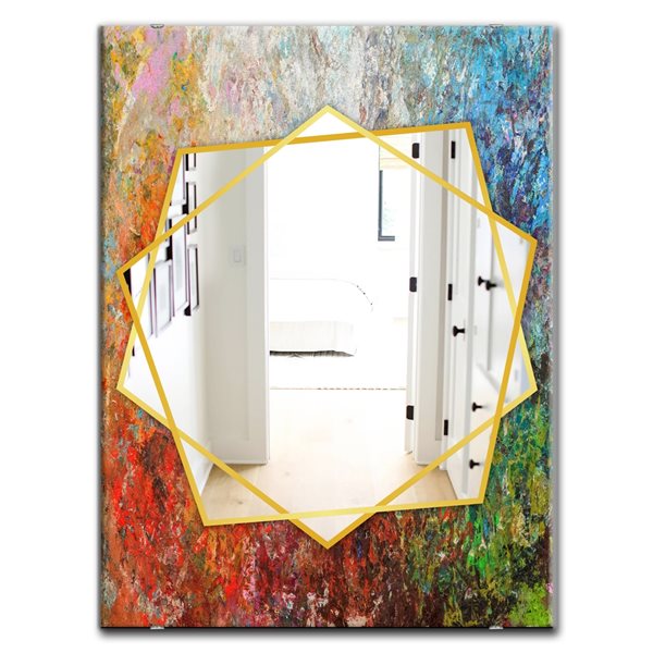 Designart 35.4-in x 23.6-in Board Stained Abstract Art Rectangle ...