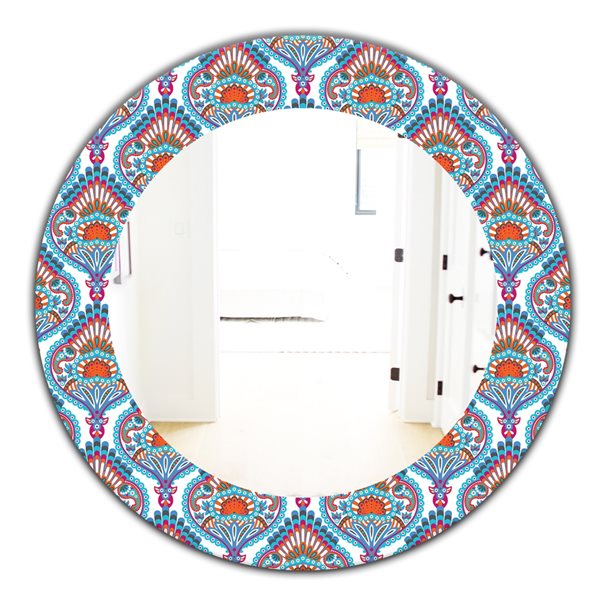 Designart 24-in x 24-in Damask Pattern Bohemian and Eclectic Mirror ...