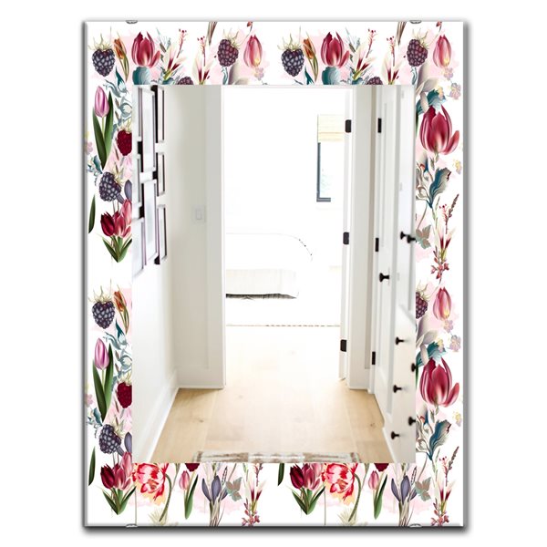 Designart 35.4-in x 23.6-in Pink Blossom 14 Traditional Rectangular ...