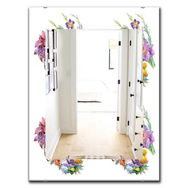 Designart 35.4-in x 23.6-in Pink Blossom 7 Traditional Rectangular ...