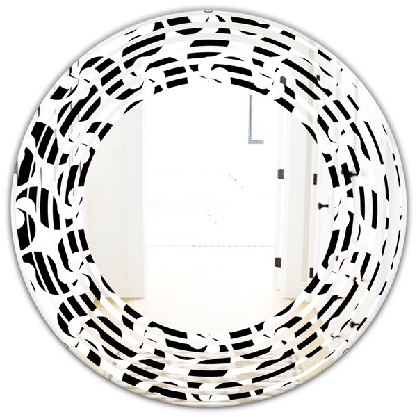 Designart 24-in x 24-in Geometric Pattern IV Modern Round Wall Mirror ...
