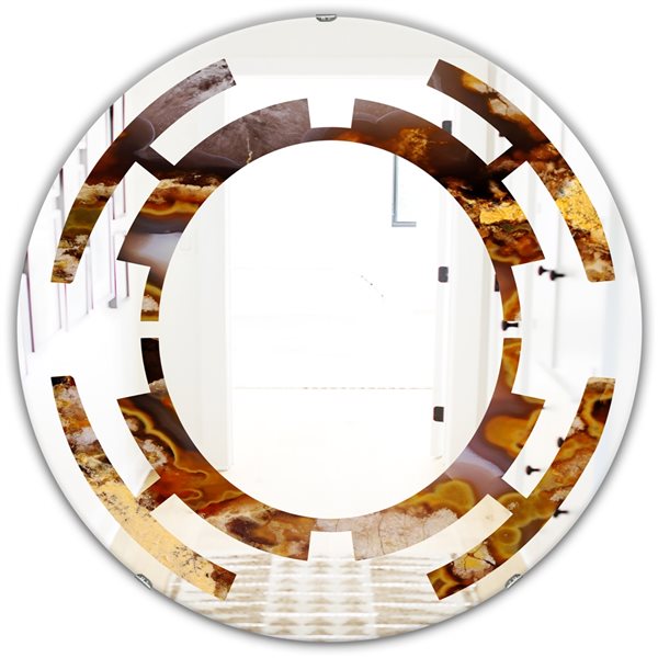 Designart 24-in Sand Close Up Modern Round Wall Mirror MIR16815-C1-C24 ...