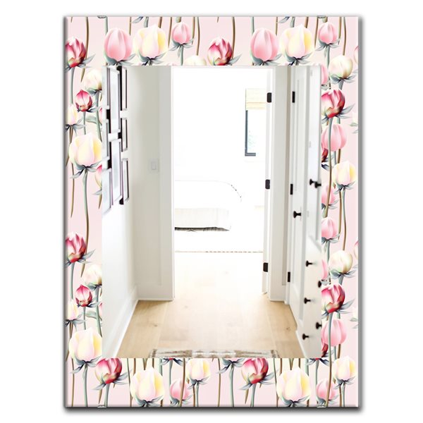 Designart 35.4-in x 23.6-in Pink Blossom 13 Traditional Rectangular ...