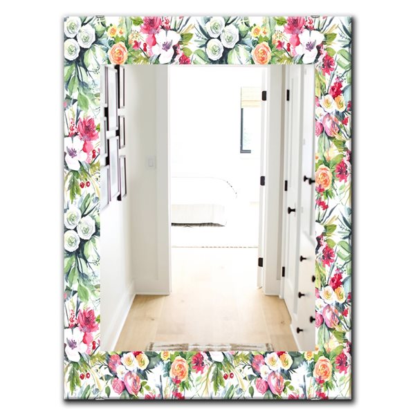 Designart 35.4-in x 23.6-in Pink Blossom 2 Traditional Rectangular ...