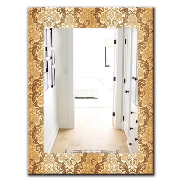 Designart 35.4-in x 23.6-in Damask Pattern Rectangular Mirror | RONA