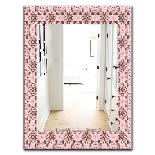 Designart 35.4-in x 23.6-in Pink Spheres 3 Bohemian and Eclectic ...