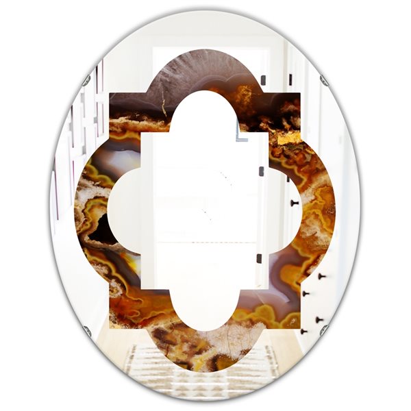 Designart Sand Close Up 31.5-in x 23.7-in Modern Oval Wall Mirror | RONA