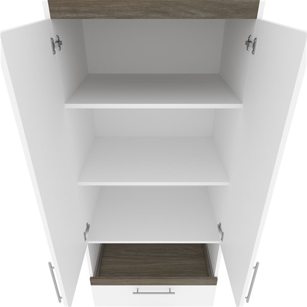 Garde-robe Orion de 30 po avec tablette coulissante par Bestar, blanc ...