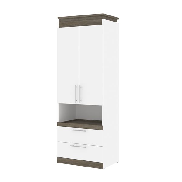 Garde-robe Orion de 30 po avec tablette coulissante par Bestar, blanc ...