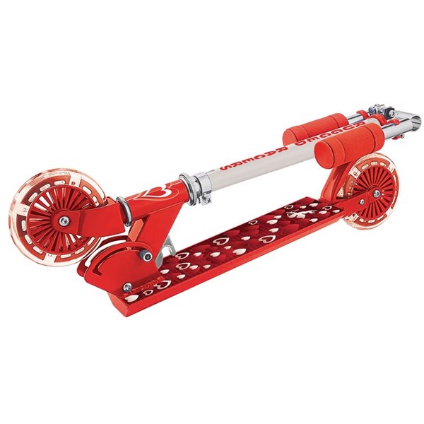 Rugged Racers 2-Wheel Red Heart Design with LED Lights Kids Scooter ...