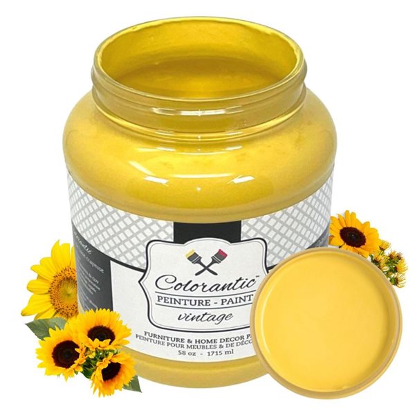 Colorantic Sunflower Dark Yellow Chalk-Based Paint (Half-Gallon ...