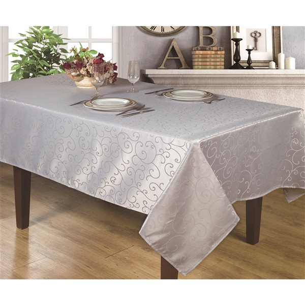 Home Secret Indoor Silver Table Cover 144-in x 60-in Rectangular | RONA