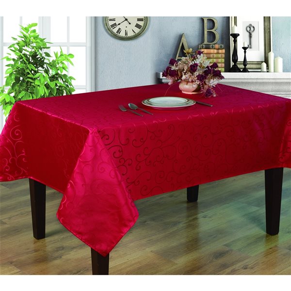 Home Secret Indoor Red Table Cover 102-in x 60-in Rectangular | RONA