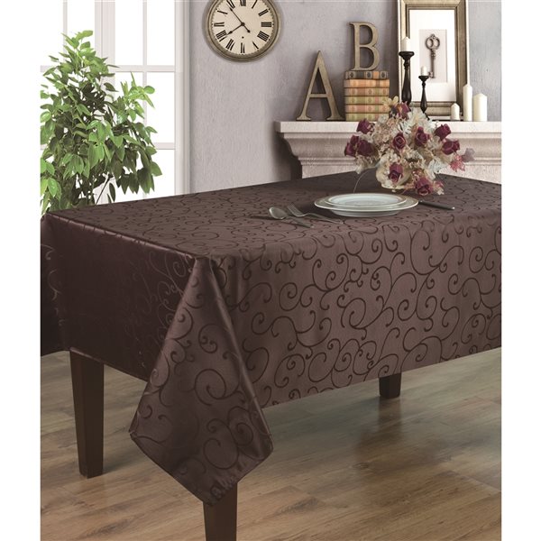 Home Secret Indoor Brown Table Cover 102-in x 60-in Rectangular | RONA