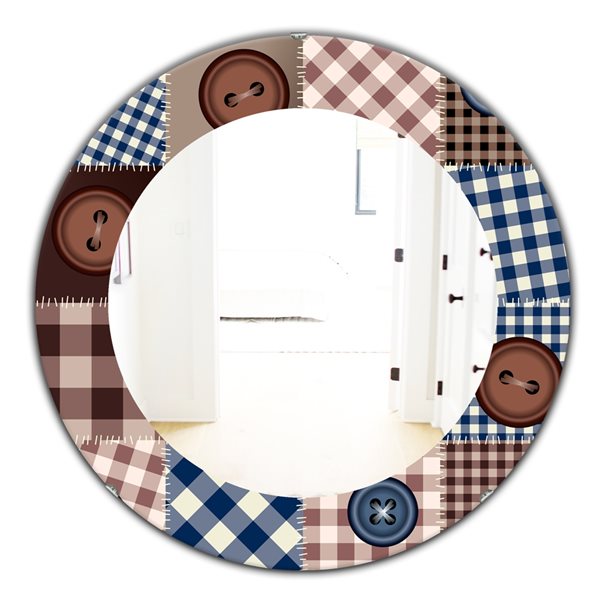 Designart Canada 24-in L x 24-in W Round Buttons on Squared Patchwork ...