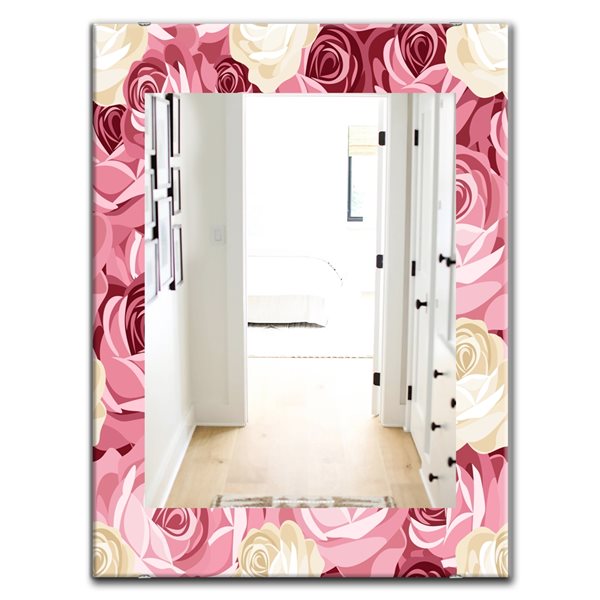 Designart Canada Rectangle 35.4-in L x 23.6-in W Pink Blossom Flowers ...