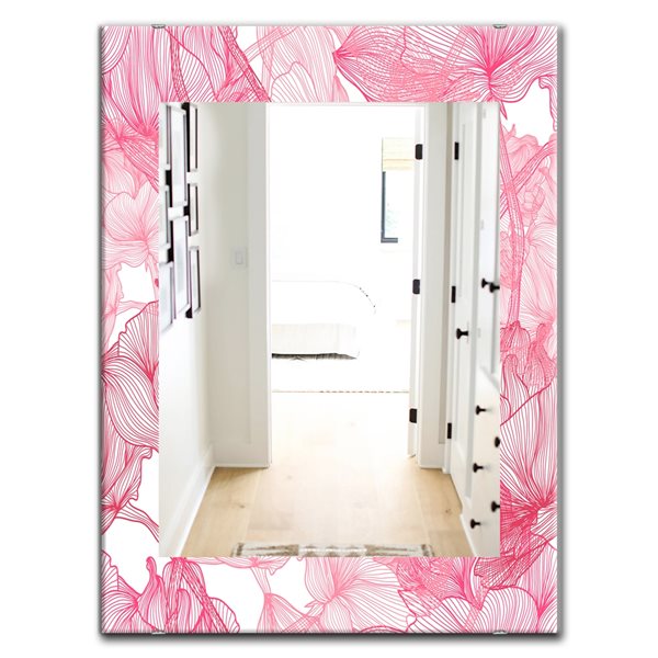 Designart Canada 35.4-in L x 23.6-in W Rectangle Pink Spheres ...