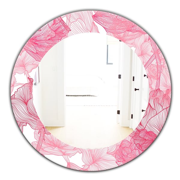 Designart Canada 24-in L x 24-in W Round Pink Spheres Traditional ...