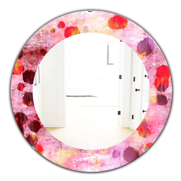 Designart Canada 24-in L x 24-in W Round Pink Spheres Modern Polished ...