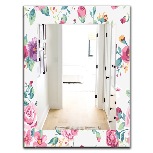 Designart Canada Rectangle Pink Blossom 35.4-in L x 23.6-in W Polished ...