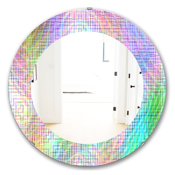 Designart Canada 24-in L x 24-in W Round Pastel Pink Polished Wall ...