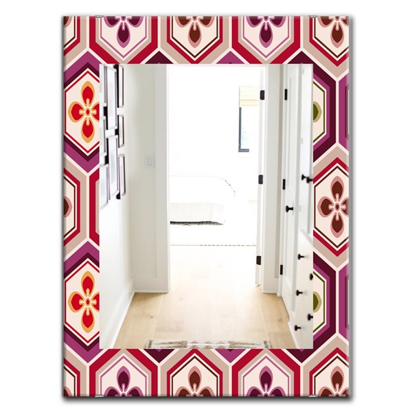 Designart Canada 35.4-in L x 23.6-in W Rectangle Pink Honeycomb ...