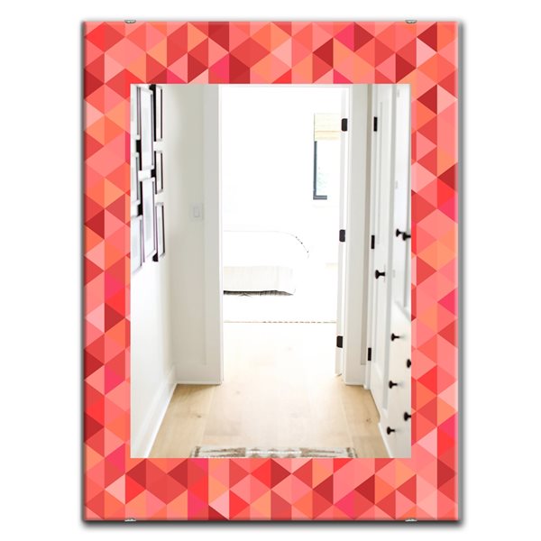 Designart Canada 35.4-in L x 23.6-in W Rectangle Pink Spheres Polished ...