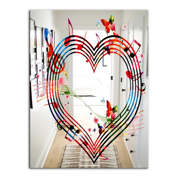 Designart Music Notes V Rectangular 35.4-in L x 23.6-in W Polished ...