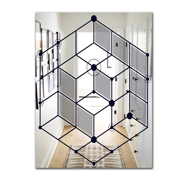 Designart Dimensional Cube Rectangular 35.4-in L x 23.6-in W Polished ...