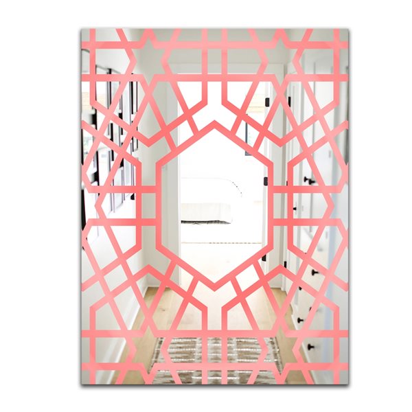 Designart Hexed Rectangular 35.4-in L x 23.6-in W Polished Modern Pink ...