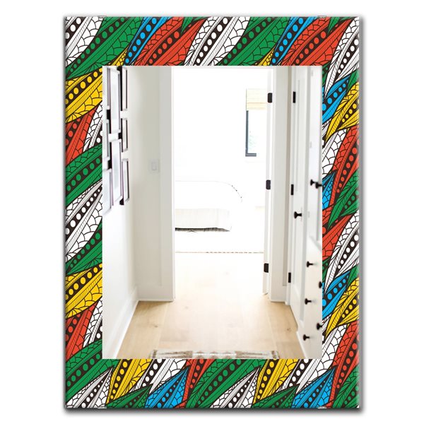 Designart 35.4-in x 23.6-in Multi-Colour Bright Seamless Abstract ...