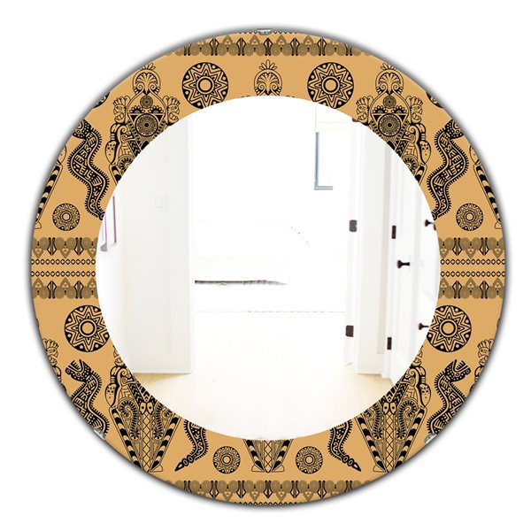 Designart 24-in x 24-in Orange Ethnic African Decorative Pattern ...