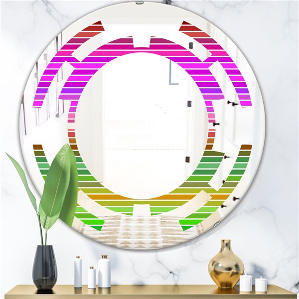 Designart 24-in Horizontal Retro Geometrical Pattern II Decorative ...