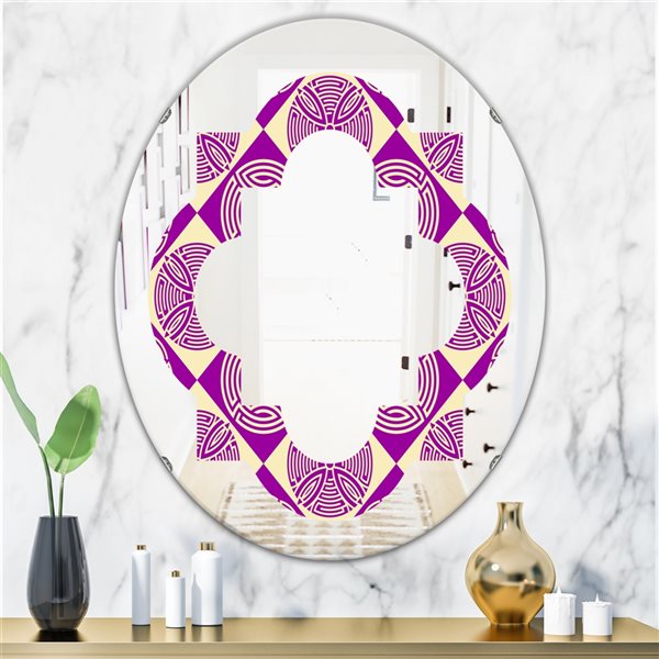 Designart 31.5-in x 23.7-in Retro Abstract Purple Pattern Design I ...