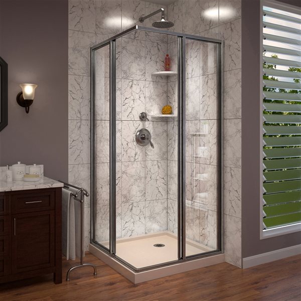 Dreamline Cornerview Biscuit 74 75 In X 36 In X 36 In 2 Piece Square