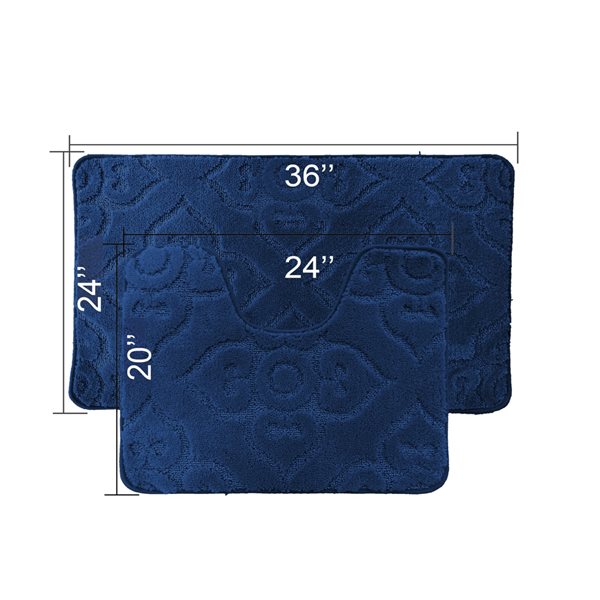 Nova Home Collection 36-in x 24-in Polyester Memory Foam Bath Mat Set ...