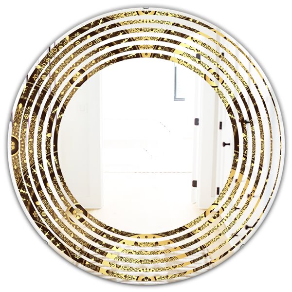 Designart 24-in x 24-in Circular Pattern I Modern Round Wall Mirror in ...