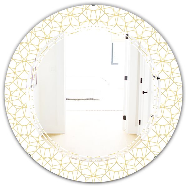 Designart 24-in x 24-in Abstract Geometrical Modern Round Mirror in ...