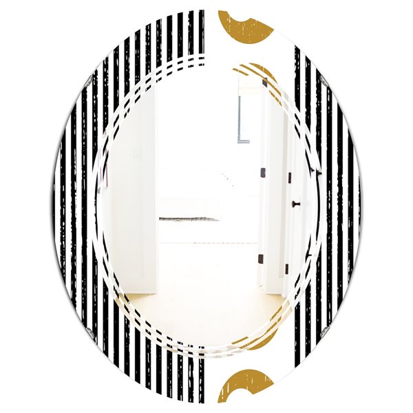 Designart 31.5-in x 23.7-in Vertical Retro Geometrical Pattern I Modern ...