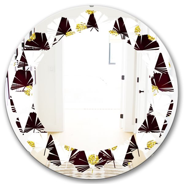 Designart 24-in x 24-in Gold Polka Dot Pattern II Modern Round Wall ...