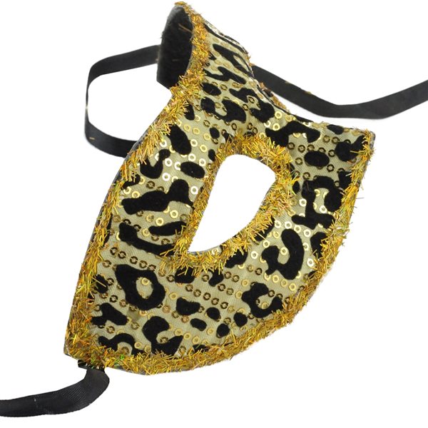 Allstate Cat Animal Print Halloween Mask with Sequins and Glitter ...