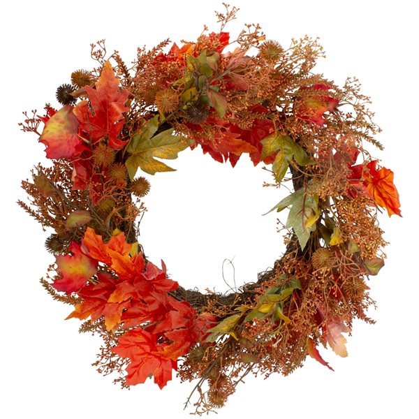 Northlight 24-in Orange Berry Indoor Artificial Fall Wreath 34729290 | RONA