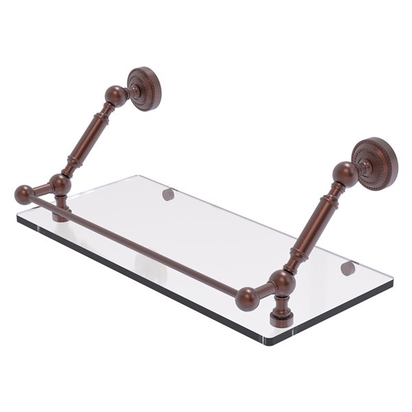 Allied Brass Dottingham Antique Copper 1-Tier Glass Wall Mount Floating ...