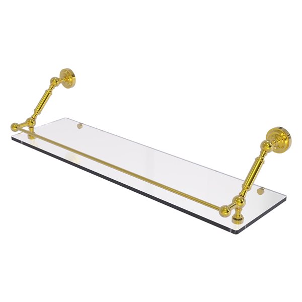 Allied Brass Dottingham Polished Brass 1-Tier Wall Mount Glass Floating ...