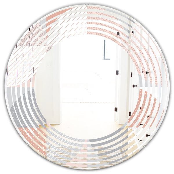 Designart 24-in Round Geometric Textured Pattern Modern Round Wall ...