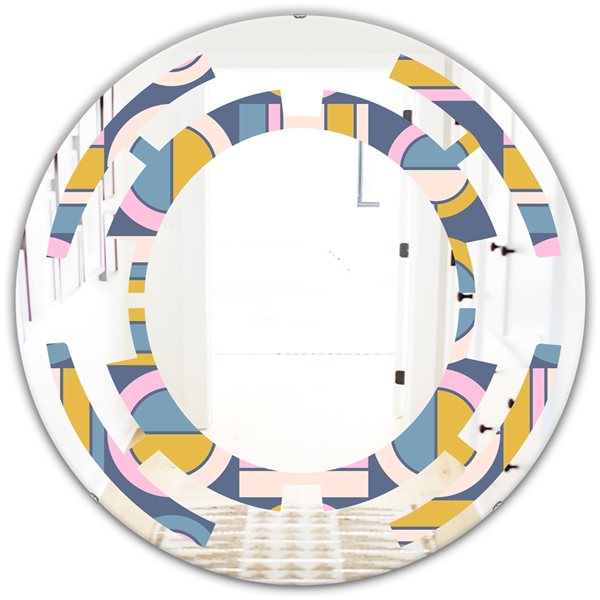 Designart 24-in x 24-in Retro Circular Design I Modern Round Wall ...