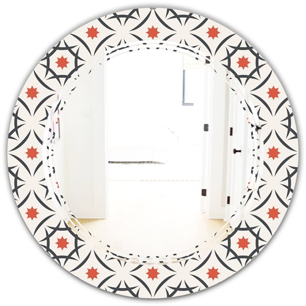 Designart 24-in x 24-in Abstract Retro Design V Modern Round Mirror ...