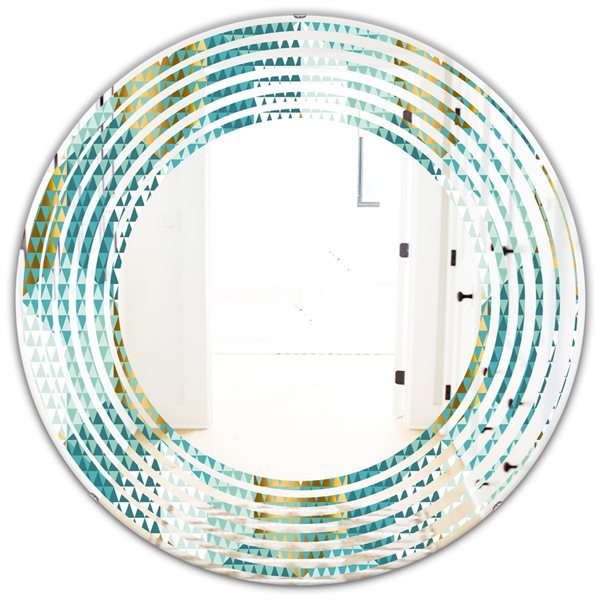 Designart 24-in x 24-in Retro Hexagon Pattern IV Modern Wall Mirror ...